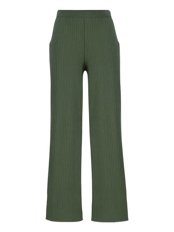 SALANIDA Ribbed Wide-leg Pants - Green