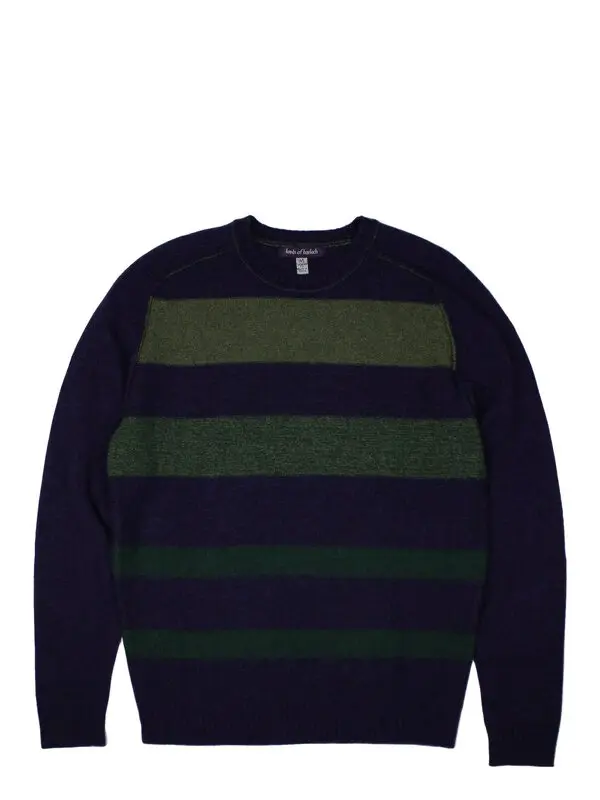 LORDS OF HARLECH Striped Crewneck Sweater - Green/purple