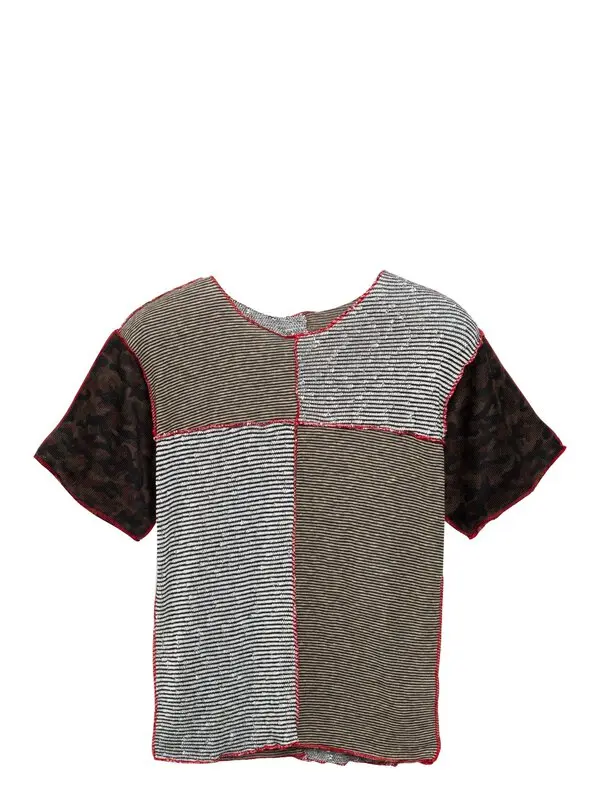 PALOMA LIRA Upcycled Patchwork Knitted Top - Brown