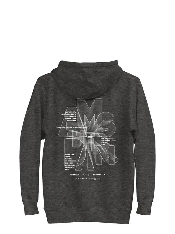 ANCHOR & CREW Amsterdam Coffee Scene Cotton Blend Embroidered Hoodie - Black
