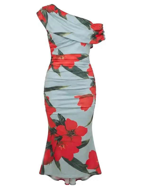 ATOM LABEL One-shoulder Midi Dress - Green