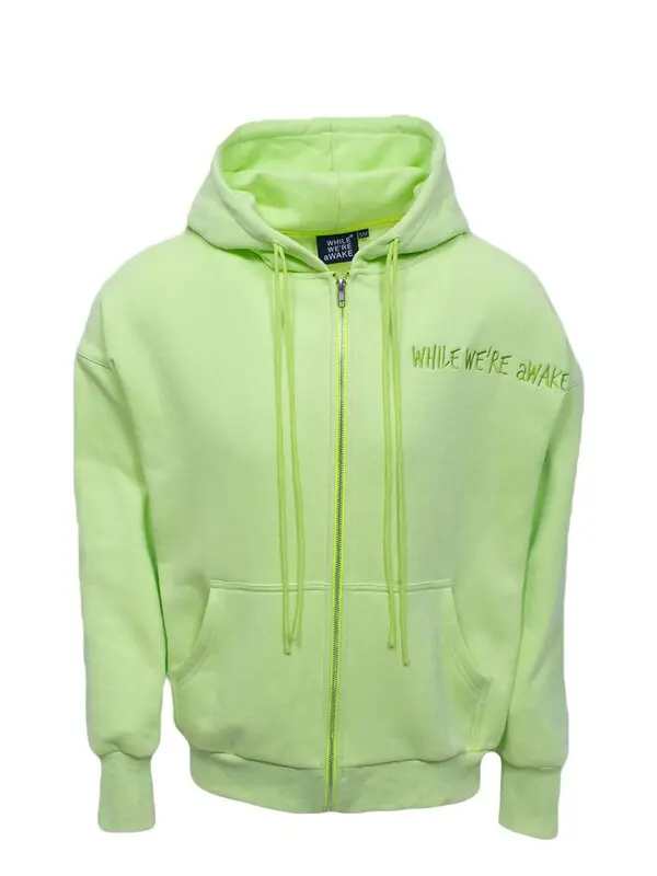 WHILE WE'RE AWAKE Zipper Hoodie - Green