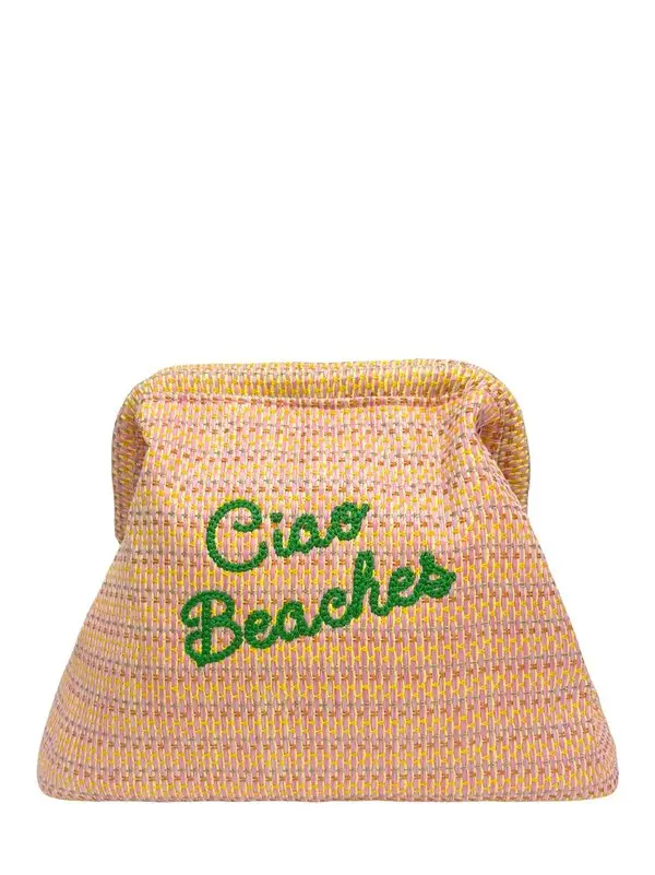 LILLY LOVES Ciao Beaches" Woven Clutch - Orange
