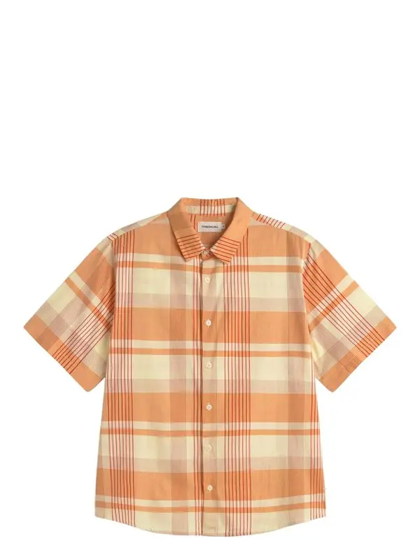 THINKING MU Plaid Shirt Tom - Orange