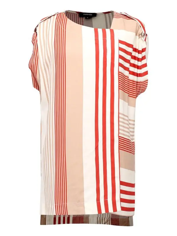 SMART AND JOY Striped Print Top - Red