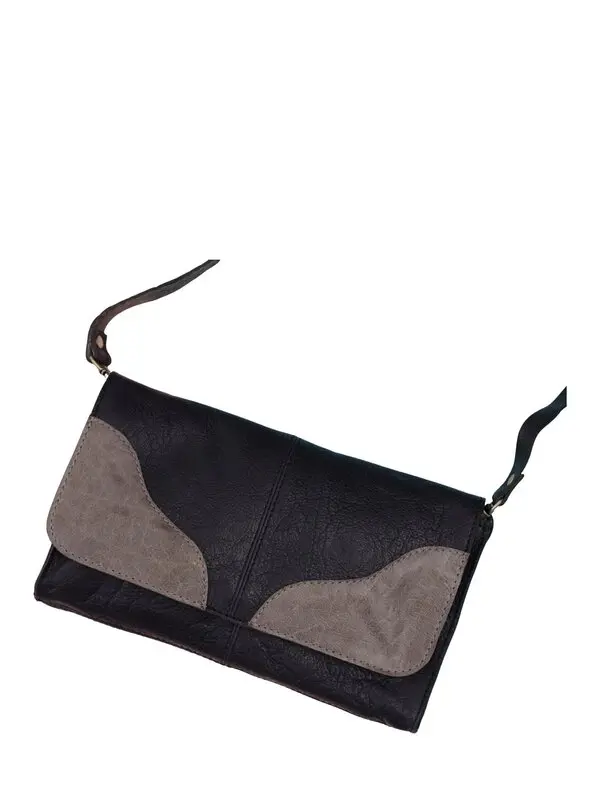 VIDA VIDA Leather Clutch Handbag - Black