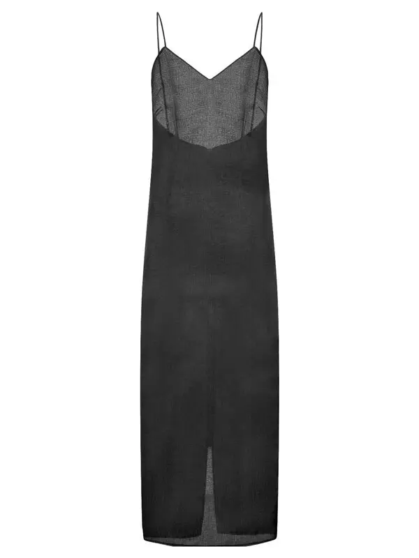 F.J.K BY FARAH KADHIMI Silk Blend Slip Dress - Black