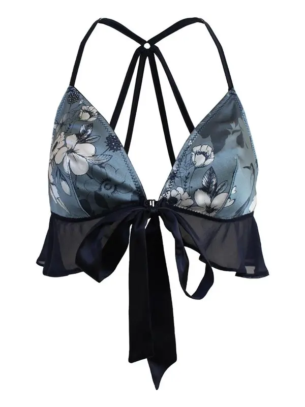 TALLULAH LOVE Moonlight Mist Silk Bralette - Blue