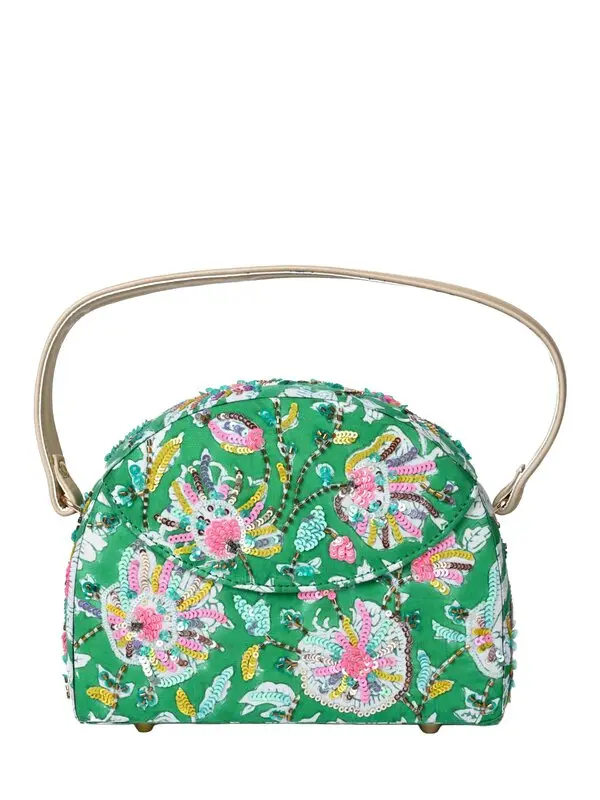 SIMITRI Embroidered Half Moon Bag - Green