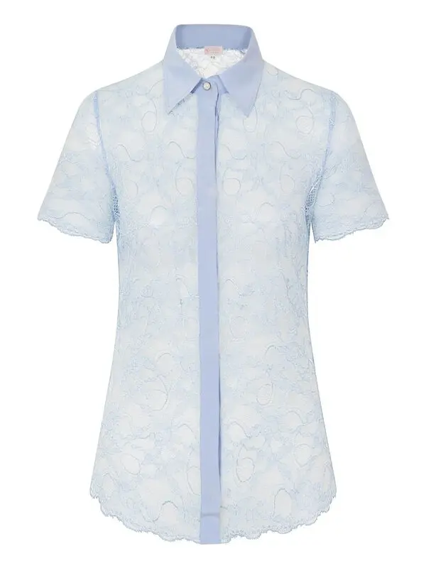 SOPHIE CAMERON DAVIES Sky Lace Shirt - Blue
