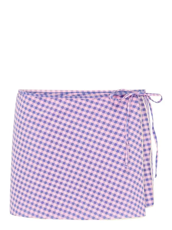 WILD LOVERS LONDON Candy Gingham Wrap Mini Skirt - Purple