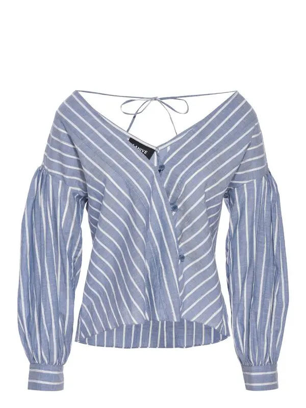 LAHIVE Hamptons Striped Top - Blue