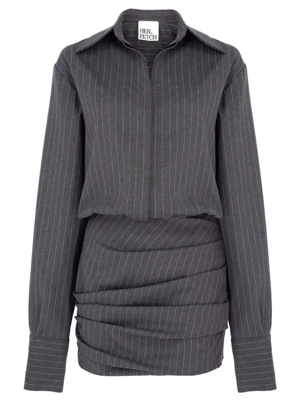 HERFETCH Mini Shirt Dress - Grey