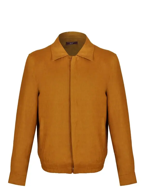 DAVID WEJ Hugo Linen Aviator Jacket - Yellow