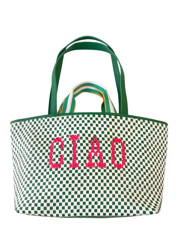 LILLY LOVES Ciao Embroidered Shoulder Bag - Green