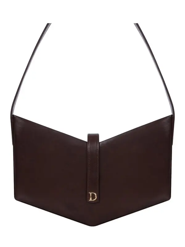 D’lueur Atelier Dublin Leather Bag With Gold Emblem - Brown