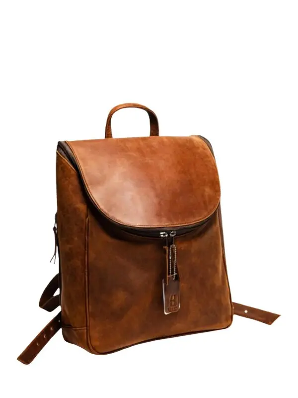 HIDES LEATHER CO. Minimal Handmade Leather Backpack - Brown