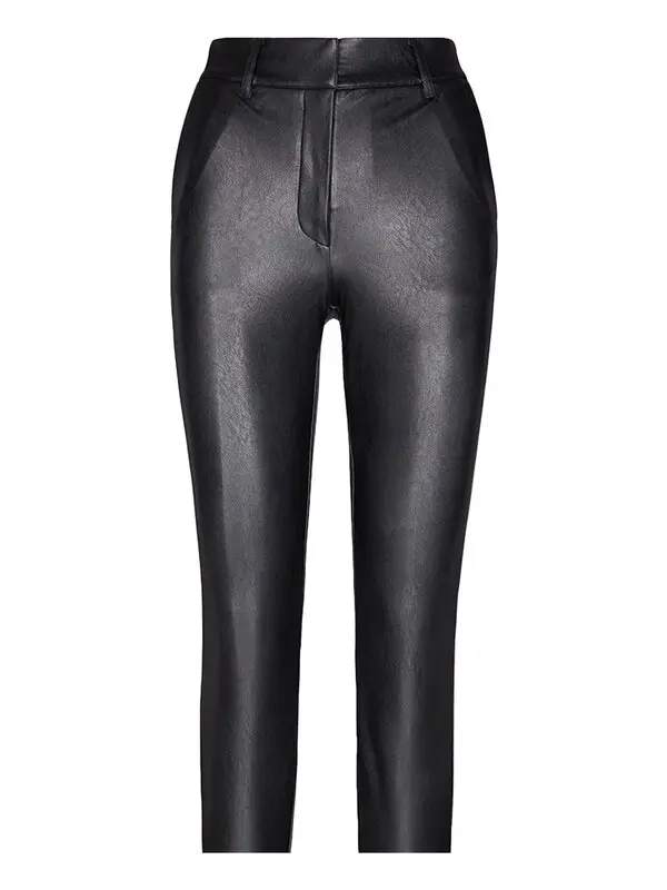 Commando Faux Leather Cropped Trousers - Black