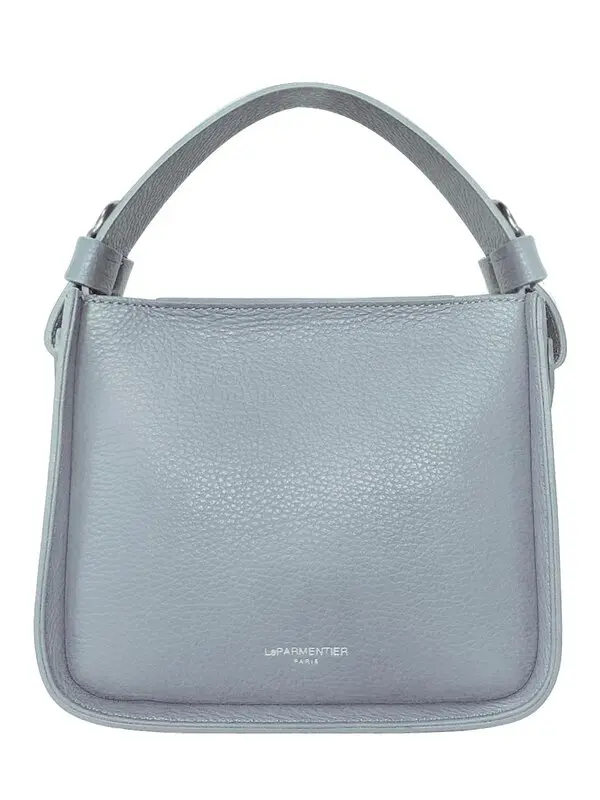 LE PARMENTIER Duplo Small Hammered Leather Top Handle Bag - Blue