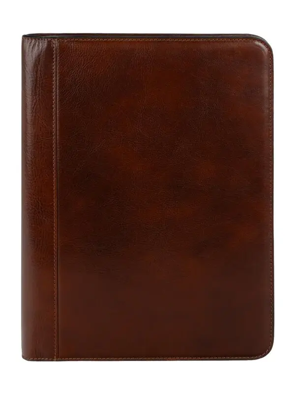 TIME RESISTANCE Full-grain Leather Documents Folder Organizer - Brown