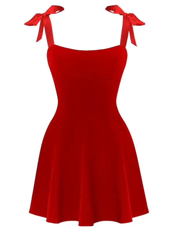 SANCTUMUM Lottie Mini Dress With Ties - Red