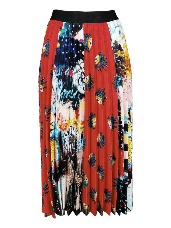 LALIPOP DESIGN Pleated Half-circle Skirt - White