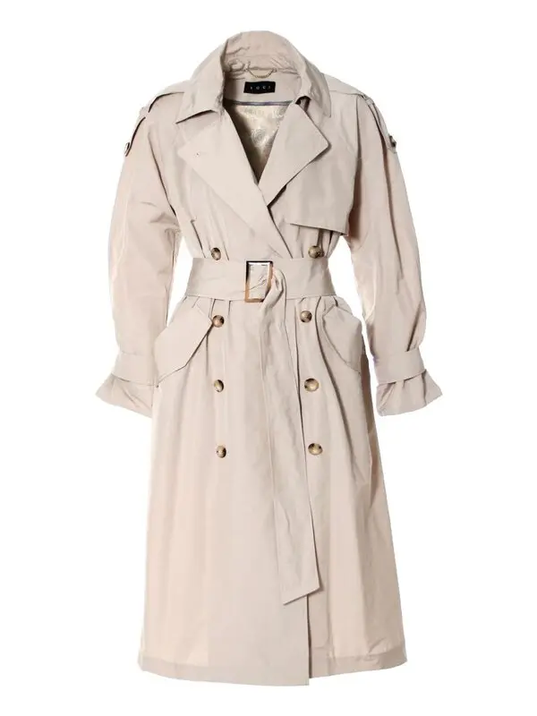 AGGI BY HALEWSKI Midi-length Trench Coat - Beige