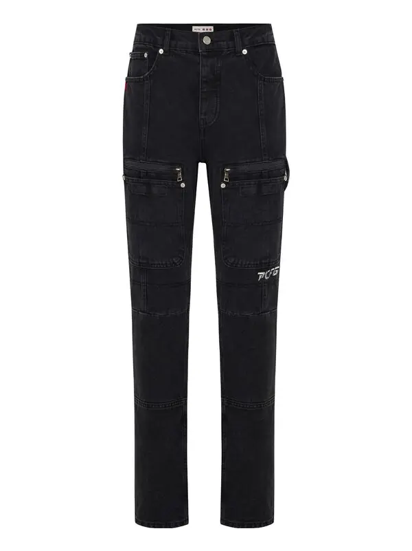 PCFG Cargo Denim Pant With Zip - Black