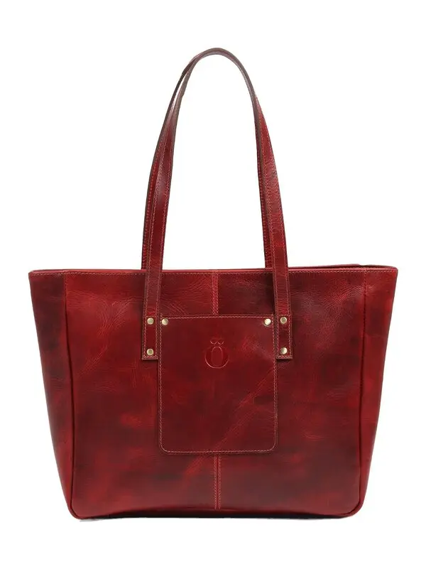DÖTCH LEATHER Leather Tote Bag - Red