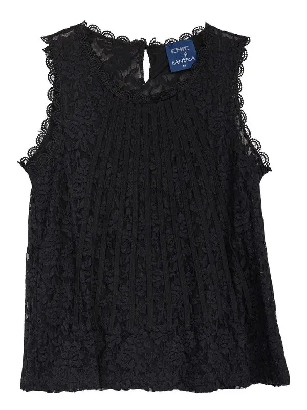 TANTRA SPAIN SL Sleeveless Lace Top - Black