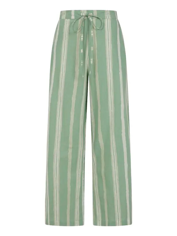LUELLA FASHION Neutrals Beziers Linen Trousers - Green