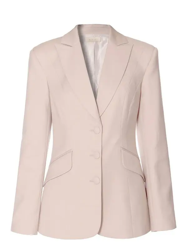 AGGI BY HALEWSKI Leona Pearl Single-breasted Blazer - White