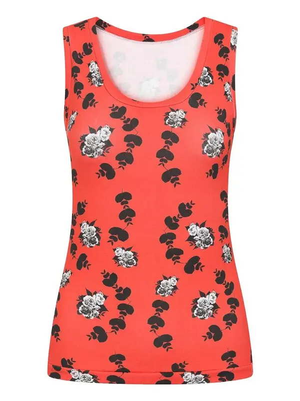 SOPHIE CAMERON DAVIES Floral Cotton Vest Top - Red