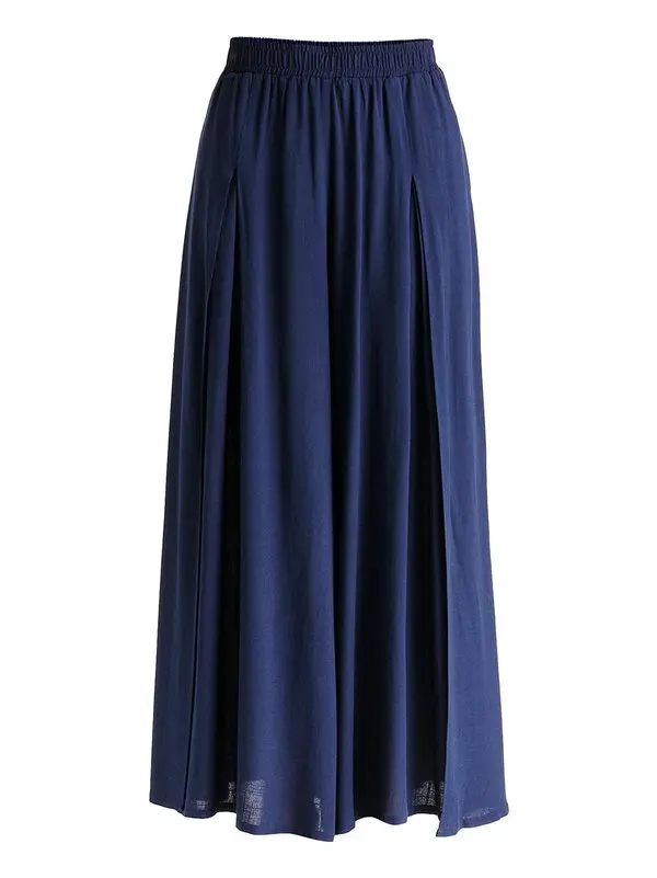 PAISIE Palazzo Trousers With Front Slits - Blue