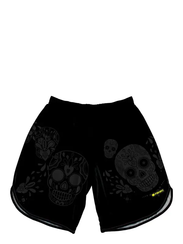 FISHIRT Printed Swim Shorts - Black