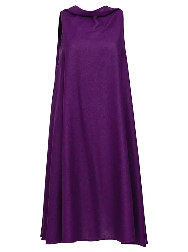 BIANCA POPP Bell Dress In Linen - Purple