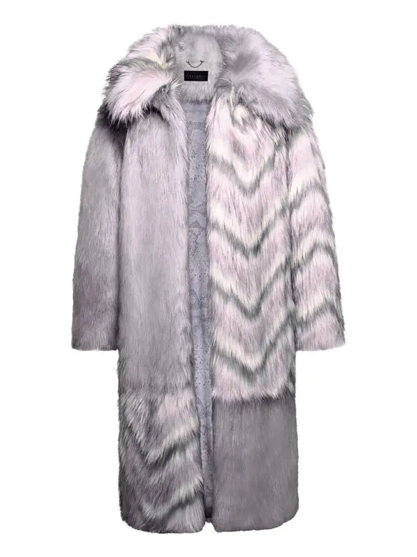VASEGHIA Alaric Faux Fur Long Coat - Grey