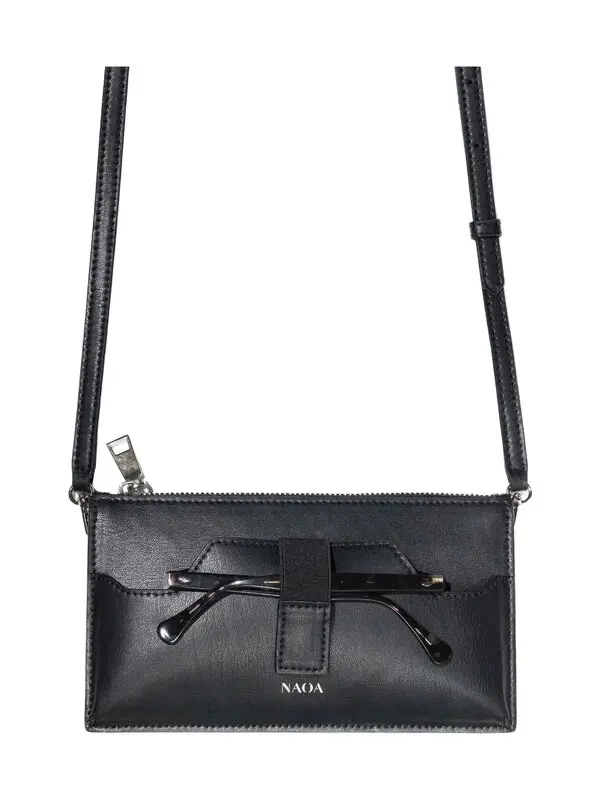 NAOA Apple Leather Crossbody Bag - Black
