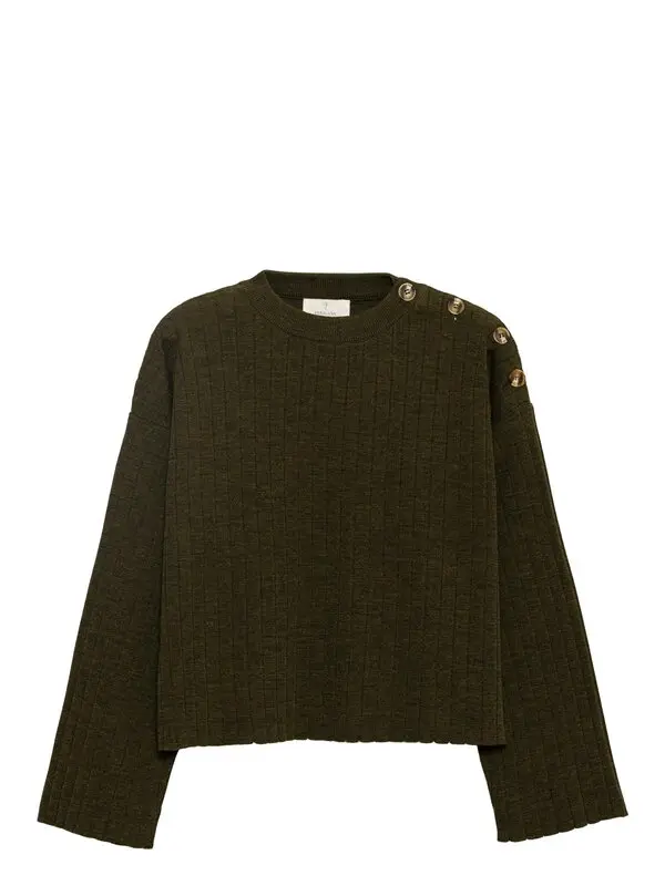 PERALUNA Molly Rib-knit Jumper - Green
