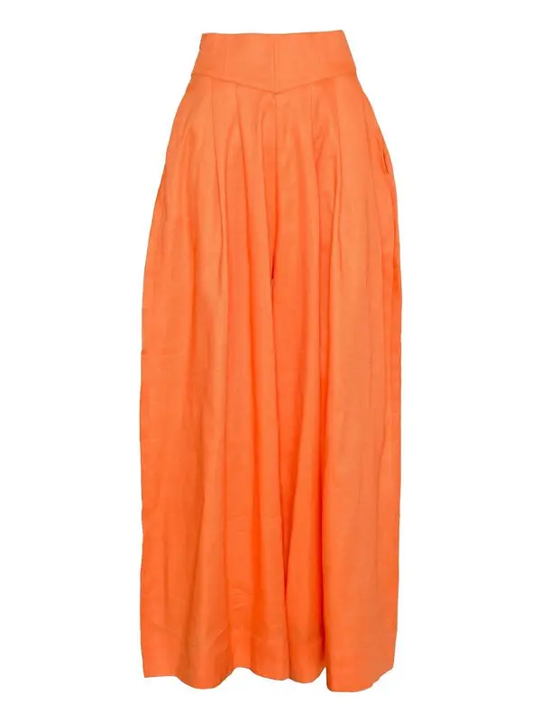 OFUURE Linen Kiara Wide Leg Pants - Orange