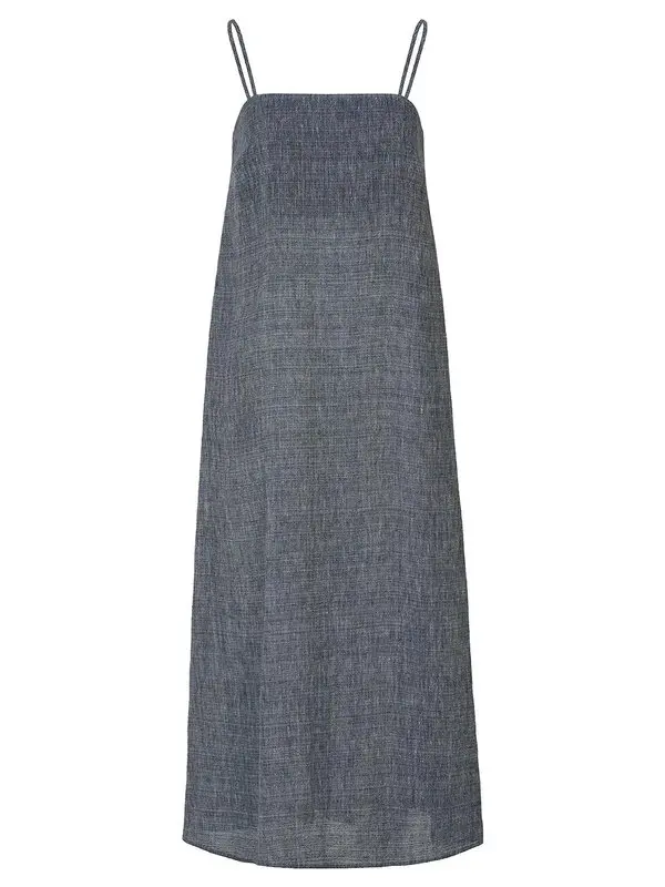 THE SUMMER EDIT Luxe Linen Bandeau Midaxi Dress - Blue
