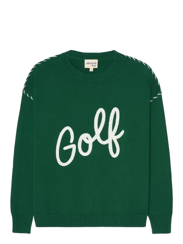 ELLSWORTH + IVEY Riley Crewneck Sweater - Green