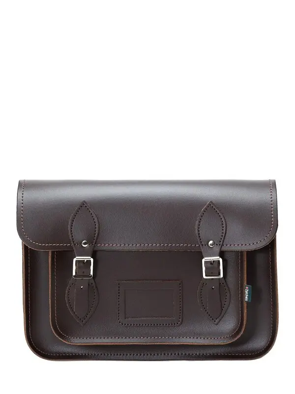 ZATCHELS Handmade Leather 16-inch Satchel - Brown