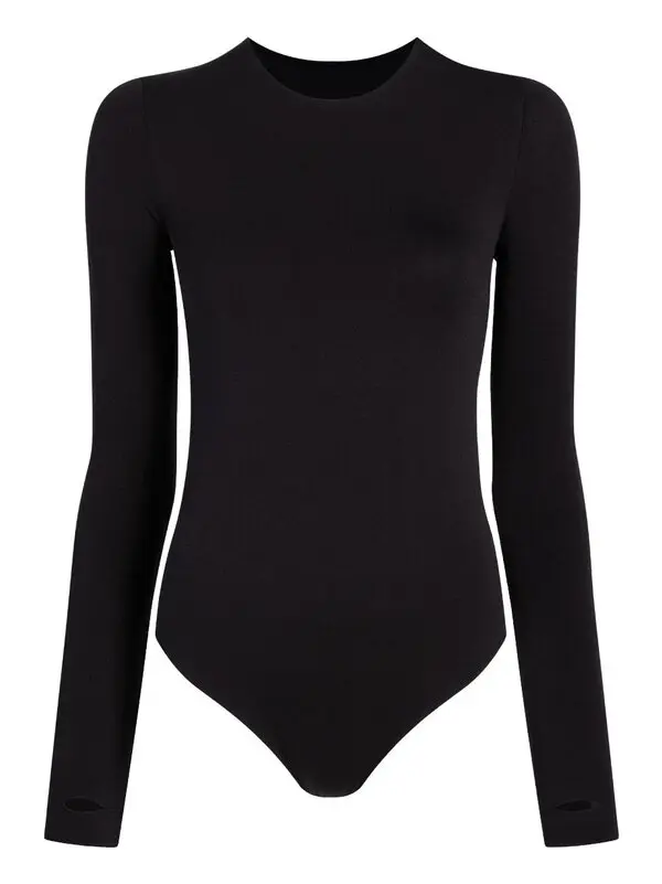 Commando Prima Ballet Long Sleeve Bodysuit With Thumbholes - Black
