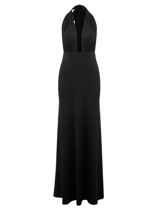 NAZLI CEREN Ines Jersey Long Dress - Black