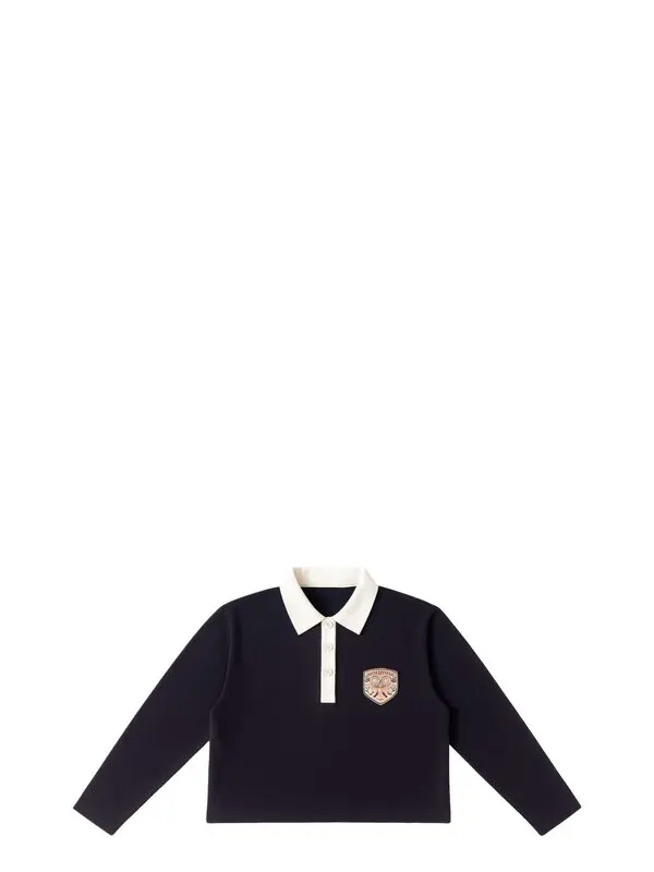 YORSTRULY Polo Cropped Sweatshirt - Blue