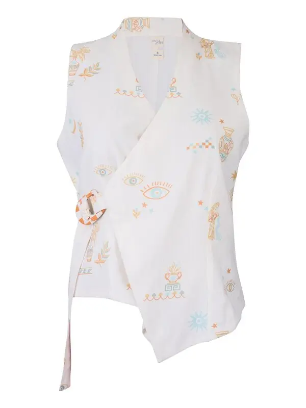 EM & SHI Villa Greco Wrap Vest - Brown