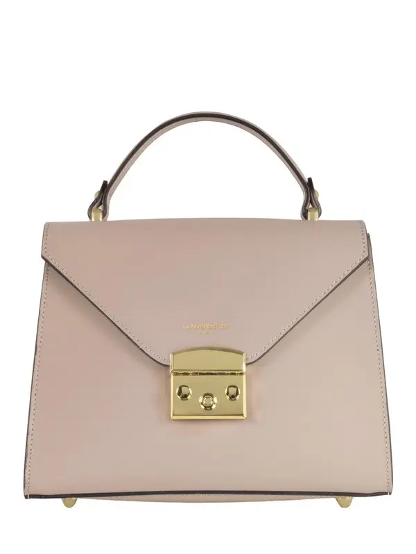 LE PARMENTIER Peggy Leather Top Handle Satchel - Black