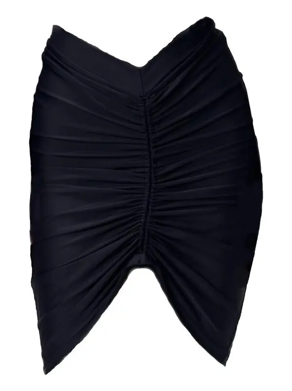 MONOSUIT Mini High-waist Asymmetrical Ruched Skirt - Black