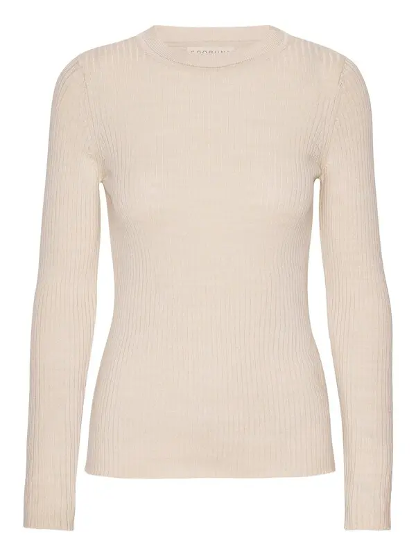 GROBUND Hanna Rib Knit Top - Beige
